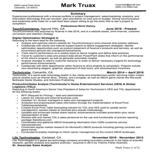 Mark Truax Resume | PDF