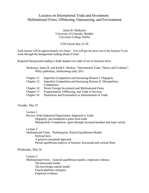 Modern Theory of International Trade | PPT