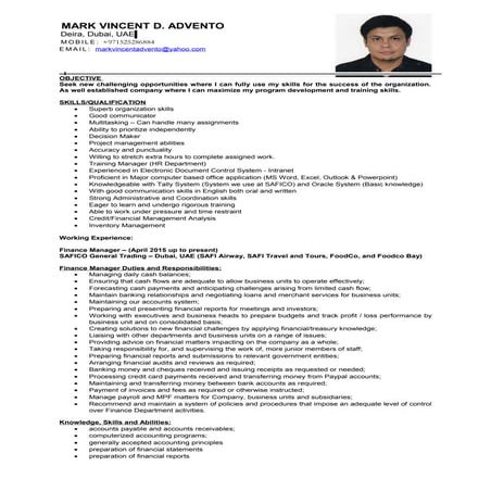 Mark vincent advento cv | DOC
