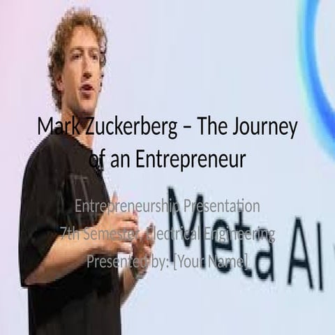 Mark Zuckerberg Entrepreneurship Presentation 1 Pptx