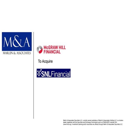 Marlin associates mc graw hill_snl financial_acquisition overview | PDF