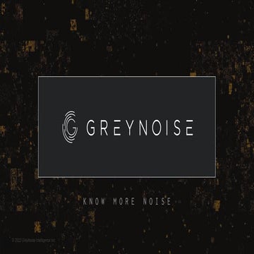 GreyNoise - Mass Exploitation | PPT