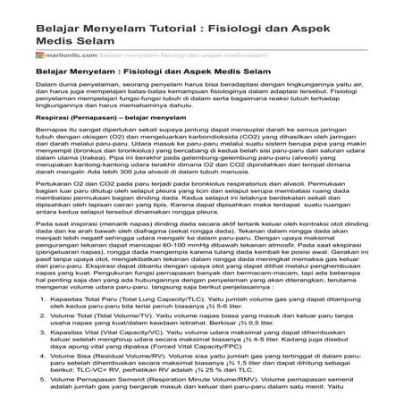 Marlionllc.com belajar menyelam tutorial fisiologi dan aspek medis ...
