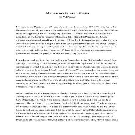 Travelog: journey through Utopia | PDF