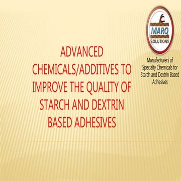 Advanced Chemicals/Additives to Improve the Quality Of Starch and ...