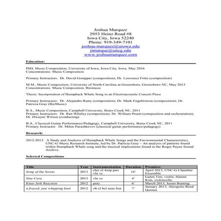 Marquez Curriculum Vitae | PDF