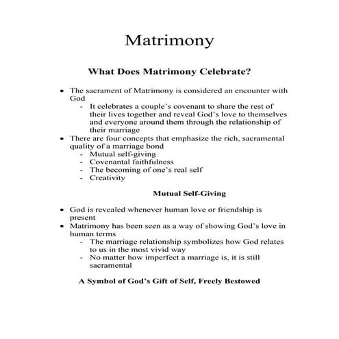 Sacrament of matrimony | PPTX