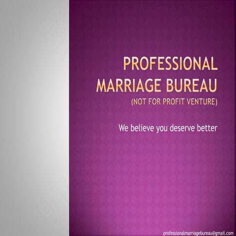 Professional Marriage bureau | PPTX