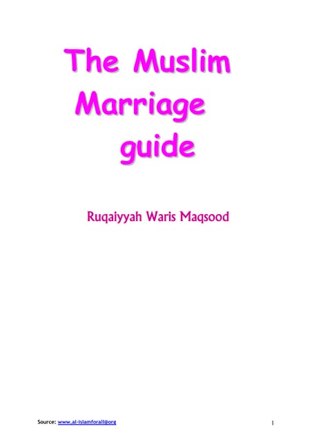 Marriage in Islam | PPTX | Marriage and Civil Unions | Family and ...