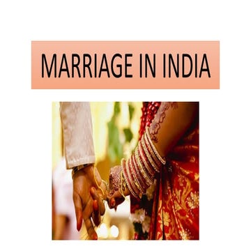 Marriage in India ( notes) | PDF