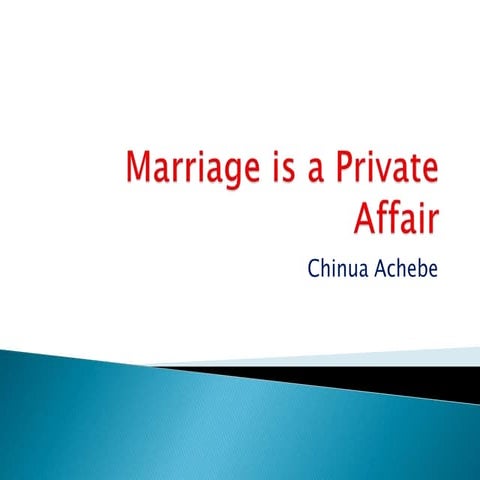 Marriage is a private affair | PPTX