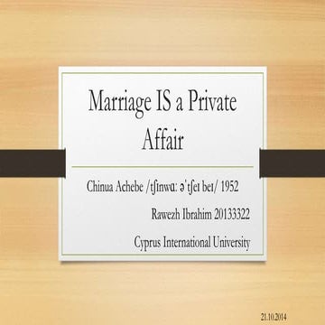Marriage is a private affair by rawezh | PPTX
