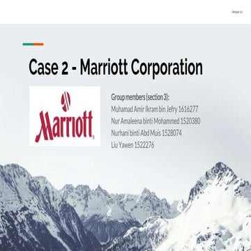 FIN4140 Corporate Finance: Marriott corporation case study solution | PPTX