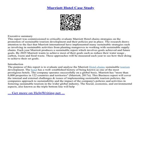 Marriott Hotel Case Study | PDF