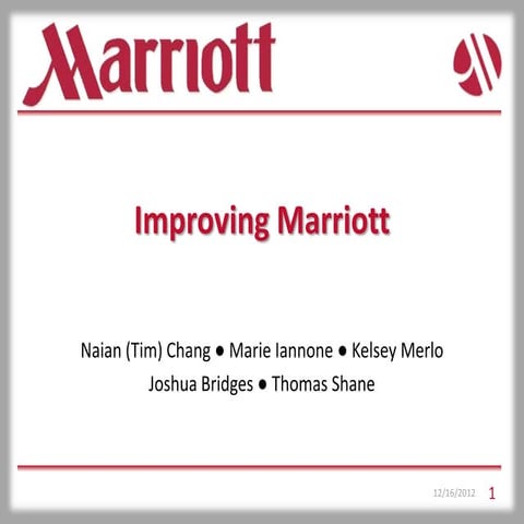 Marriott team presentation_for_linked_in | PPTX | Hospitality Industry | Industries