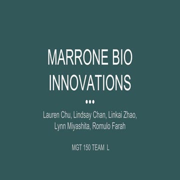 Marrone Bio Innovations Company Analysis | PPTX