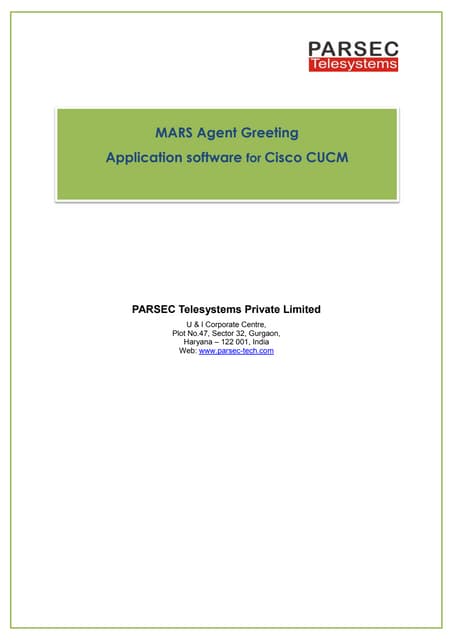 Mars Cisco Contact Center Applications | PDF