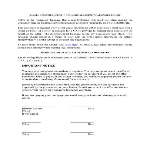 Mars disclosure form | PDF