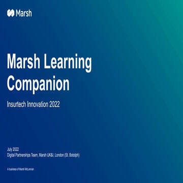 Marsh - InsurTech Innovation Award 2022 | PPTX