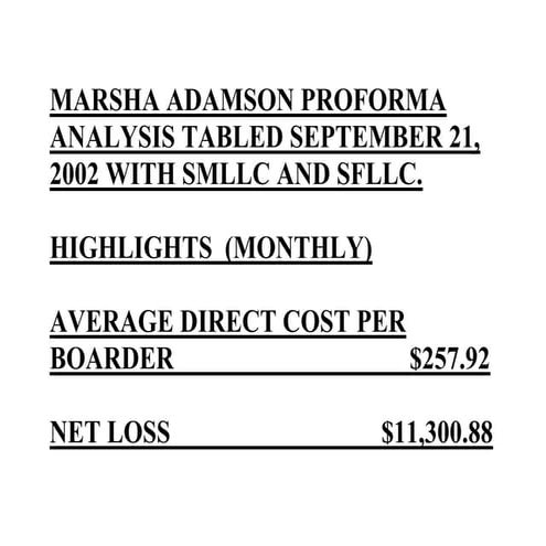 Marsha adamson proforma analysis tabled september 21 | PDF