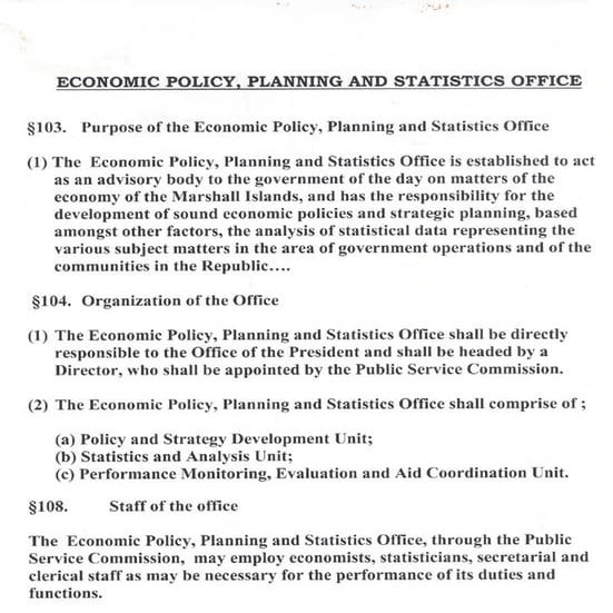Marshall islands-statistics act | PDF
