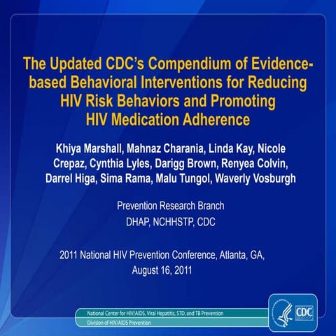 The Updated CDC’s Compendium of Evidence-based Behavioral Interventions ...