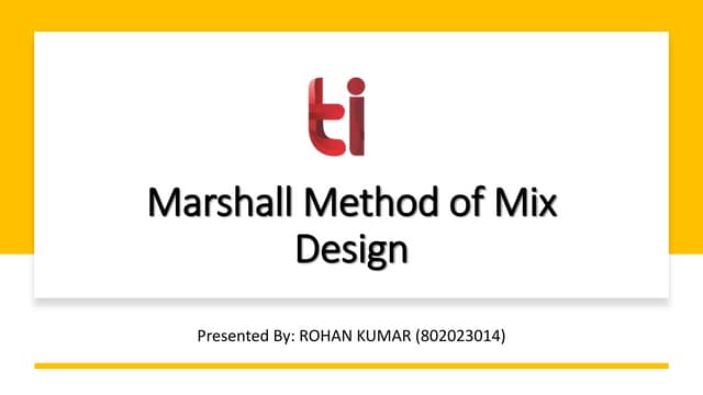 Marshall Mix Design: Lab Report | PDF