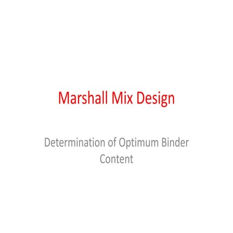 Marshall Mix Design: Lab Report | PDF