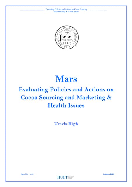 Mars Incorporated Marketing Analysis | PPTX | Commodities | Economy