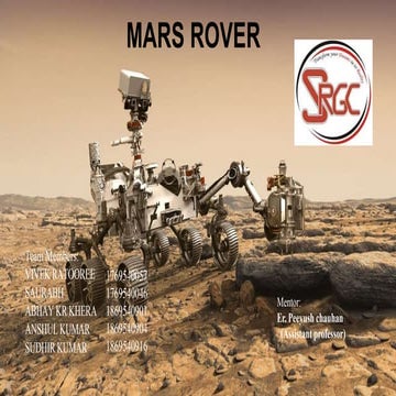 Rocker bogie mechanism (mars rover) final year mini project final ...