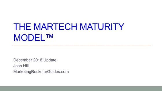 Email Marketing Maturity Model | PPT