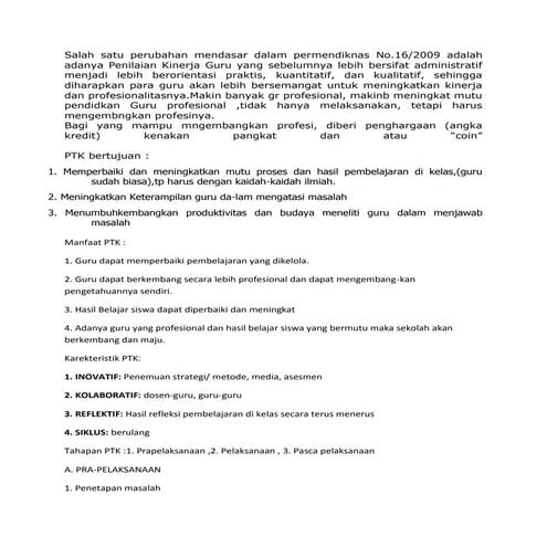 Contoh ptk lengkap bahasa indonesia sd kelas 2 sd | DOCX