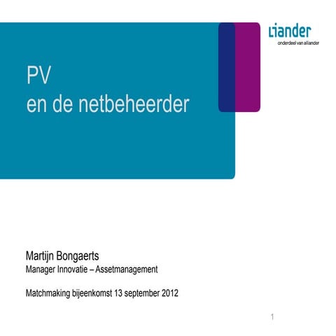 Martijn bongaerts manager innovatie – assetmanagement liander emvt | PDF