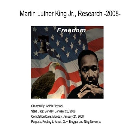 Martin Luther King Jr, Research -2008- PPP | PPT