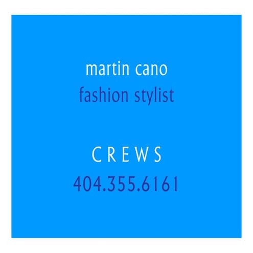 Martin Cano Fashion Stylist | PPT