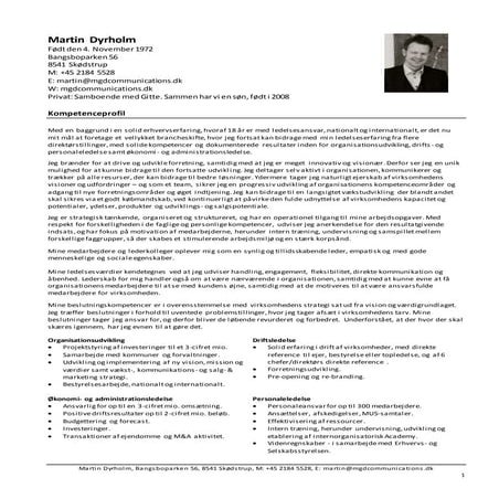 Martin dyrholm kompetencer cv 2015 | PDF