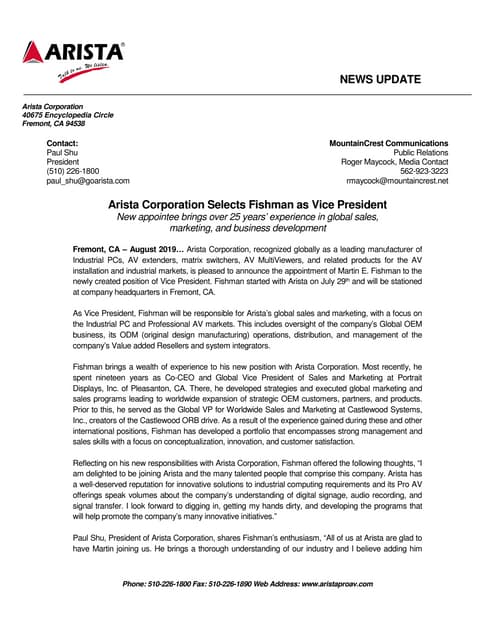 Martin Fishman presentations