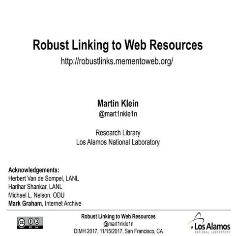 Robust Linking To Web Resources Ppt