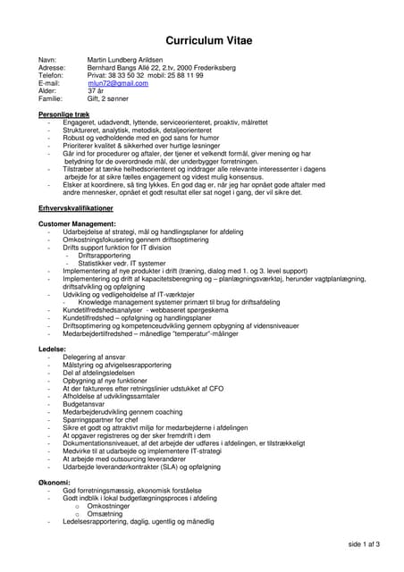 min cv wordformat | PDF