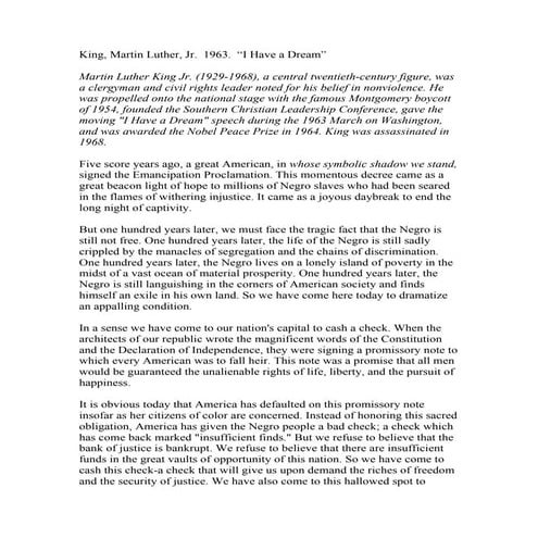 Martin luther king. i have a dream | PDF