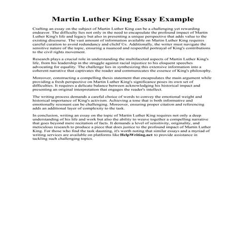 Martin Luther King I Have A Dream Speech Analysis Essay | PDF