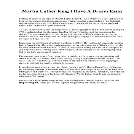 Martin Luther King I Have A Dream Essay.pdf
