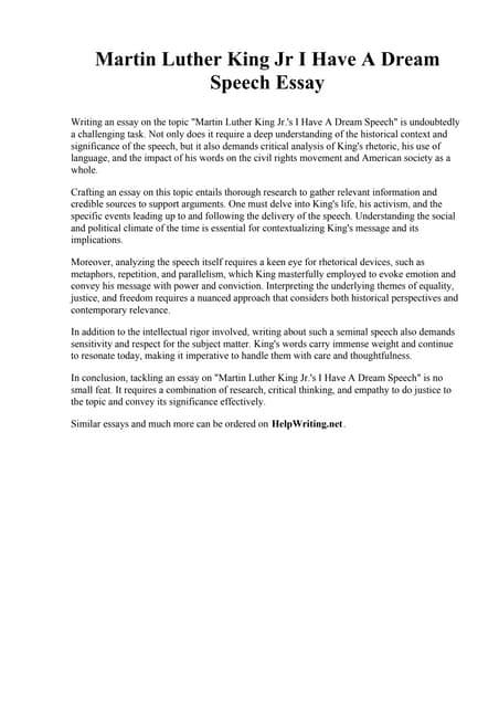 I Have A Dream Speech Analysis Essay.pdf
