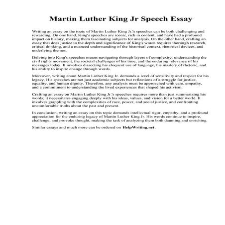 Martin Luther King I Have A Dream Speech Analysis Essay.pdf