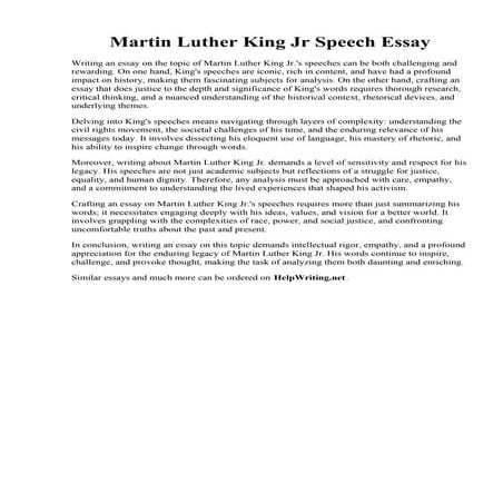 Martin Luther King Jr Speech Essay.pdf