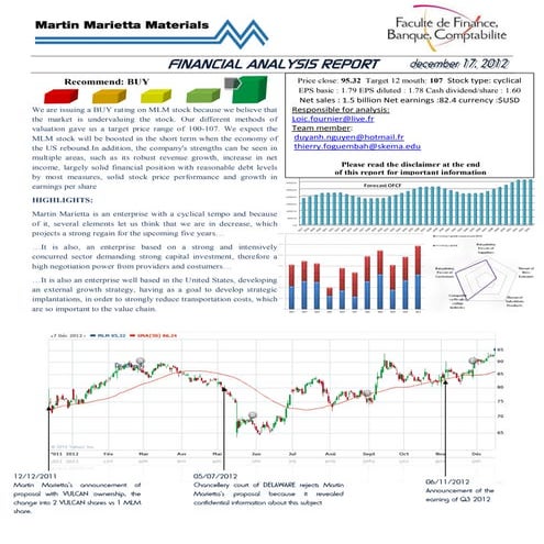 Martin Marietta Materials financial analysis | PDF