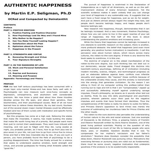 Authentic Happiness | PDF