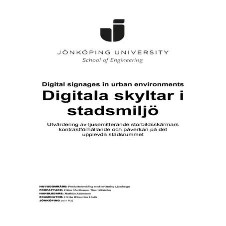 Martinsson wikström digitala skyltar i stadsmiljö | PDF