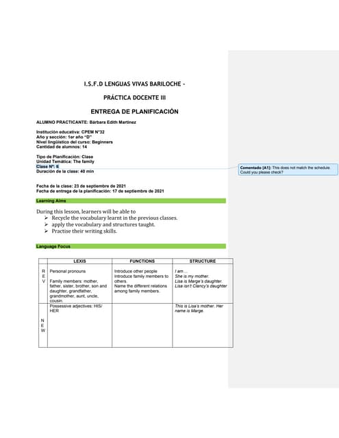 Lesson plan for intonation | DOCX | Family and Relationships