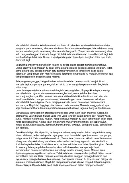 Adab Menjaga Maruah Sem 2 2014 | PPTX